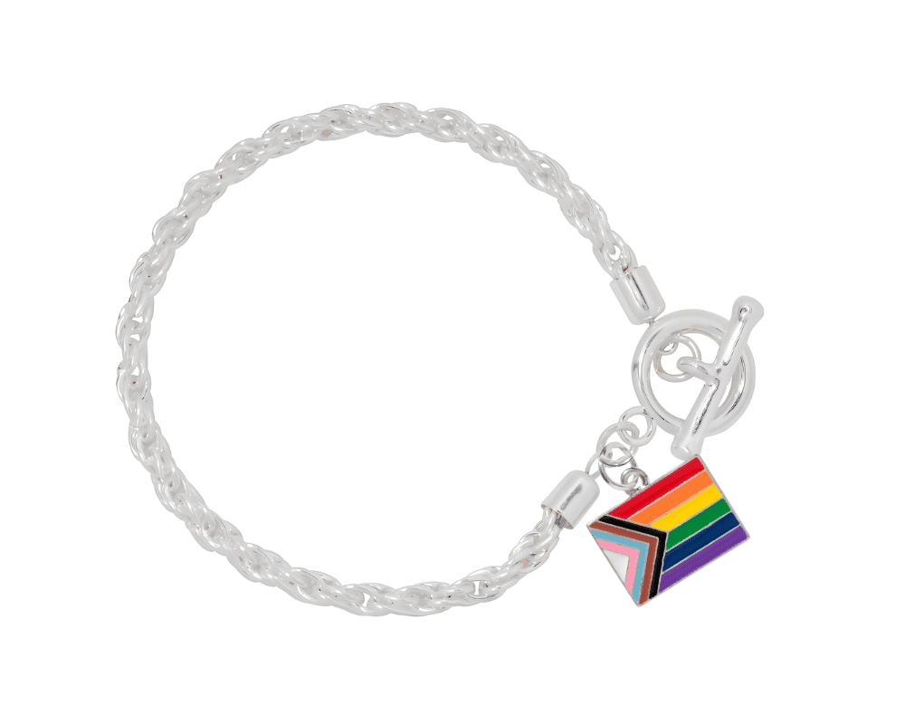 "Progress Pride" Flag by Daniel Quasar Chunky Charm Bracelets – We are Pride