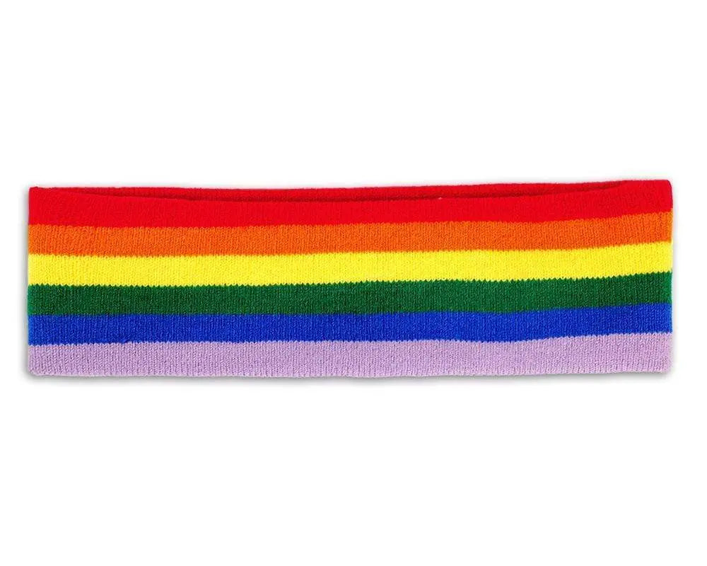 Bulk, Wholesale Rainbow Striped Sport Headbands, LGBTQ Gay Pride ...