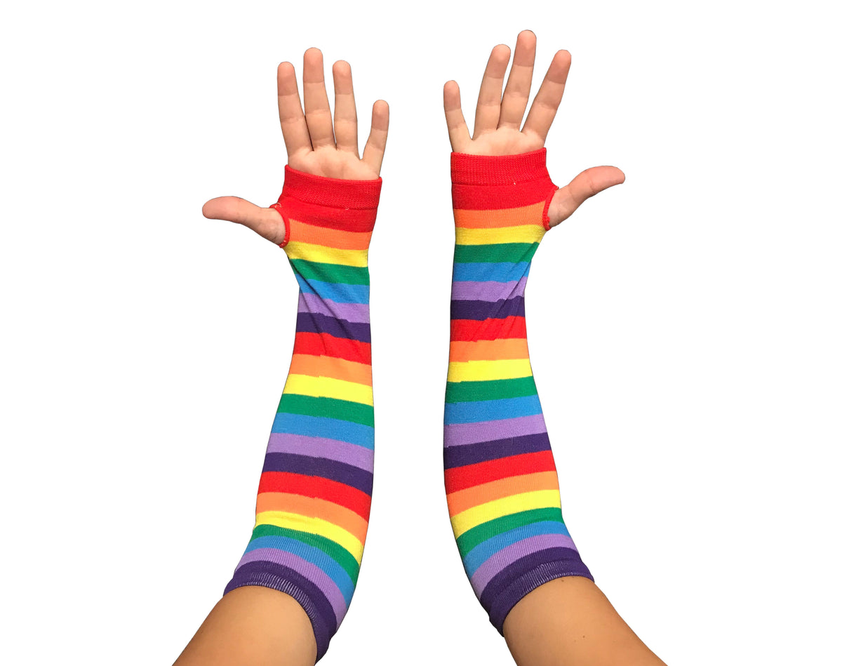 Rainbow Striped Gloves, Fingerless Rainbow Gloves for PRIDE – We are Pride