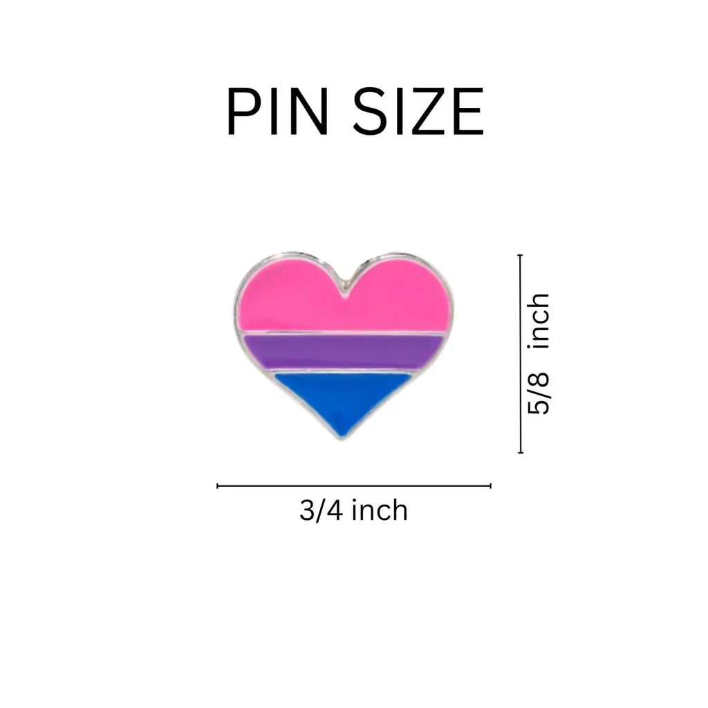 Bisexual Heart Shaped Pins, LGBTQ Gay Pride Bulk Pins – We are Pride