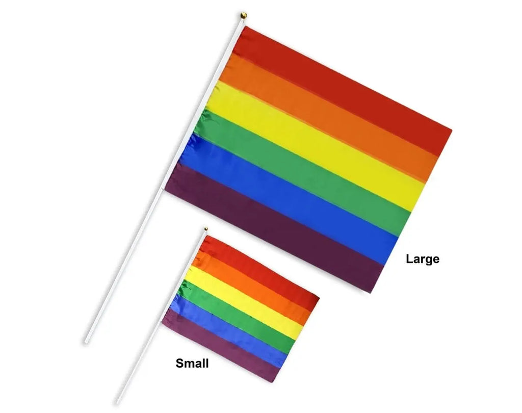 Bulk Large Rainbow Parade Flags on a Stick - Value Bulk Packs Available ...