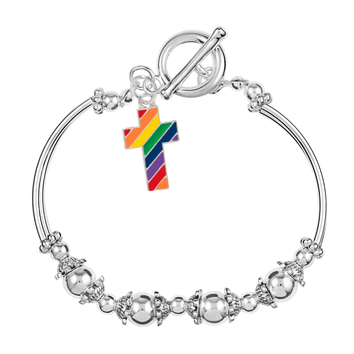 Wholesale Rainbow PRIDE Flag Cross Charm Bracelets, LGBTQ Events – We ...
