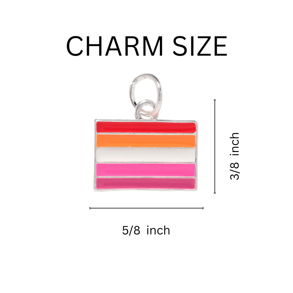 Rectangle Lesbian Sunset Flag Charms, Bulk LGBTQ Charms, Gay Pride - We ...