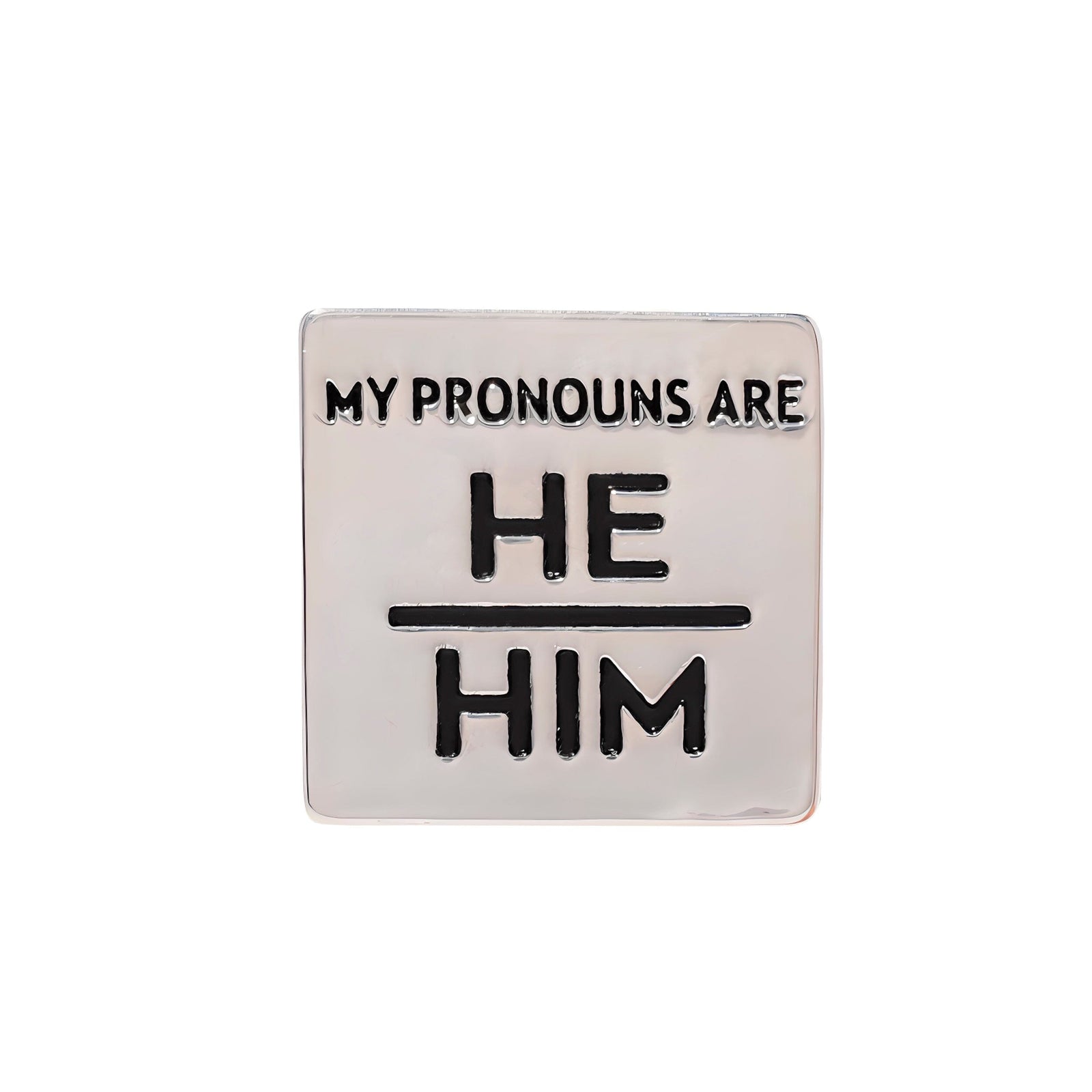 He/Him Square Pronoun Pins for Gay Pride, Wholesale Pronoun Jewelry ...