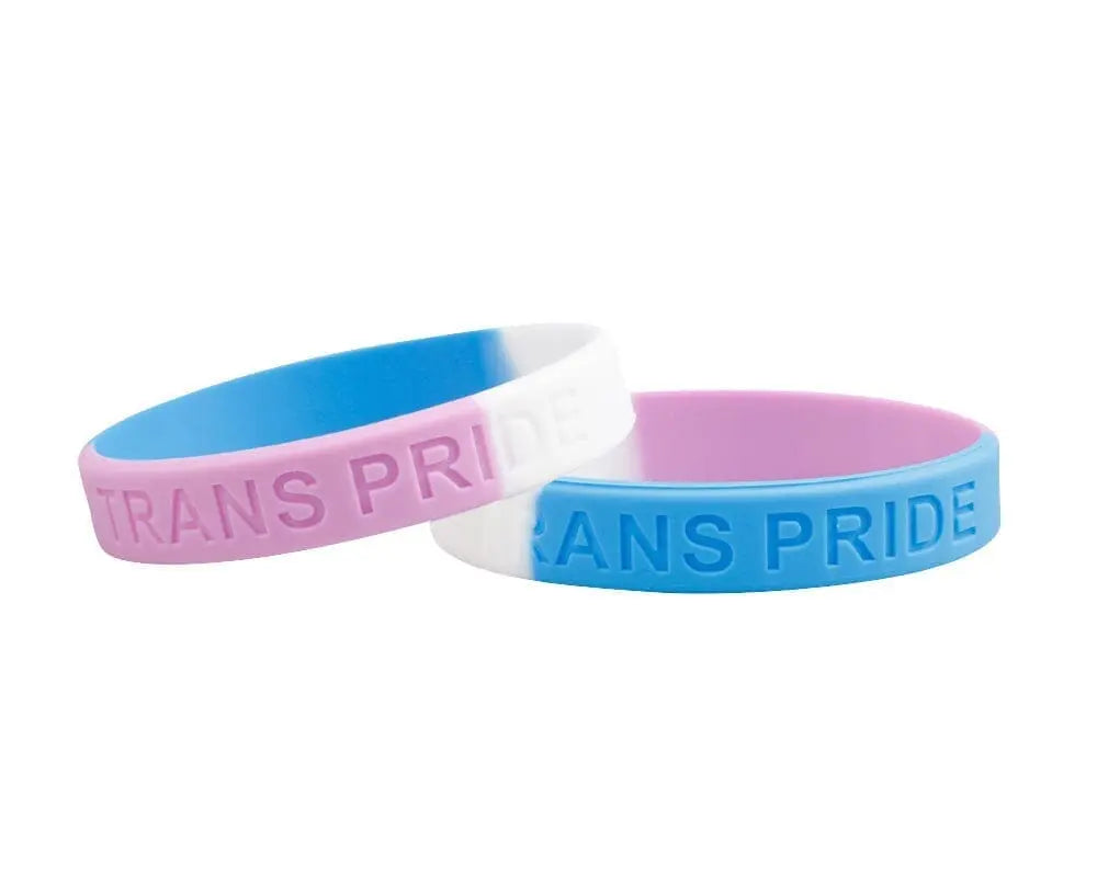 Transgender PRIDE Silicone Bracelets Wristbands, Trans Colored ...