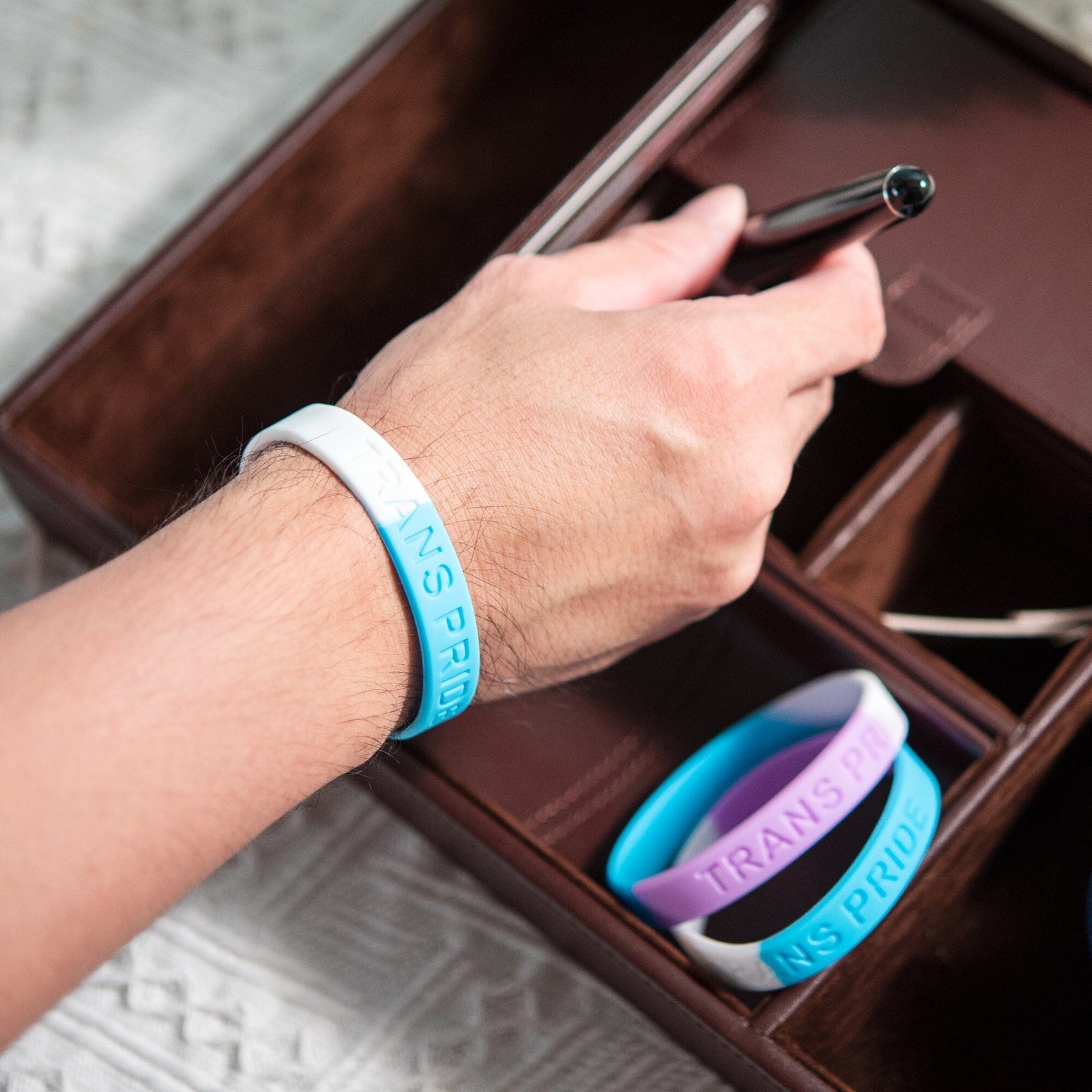Transgender PRIDE Silicone Bracelets Wristbands, Trans Colored ...