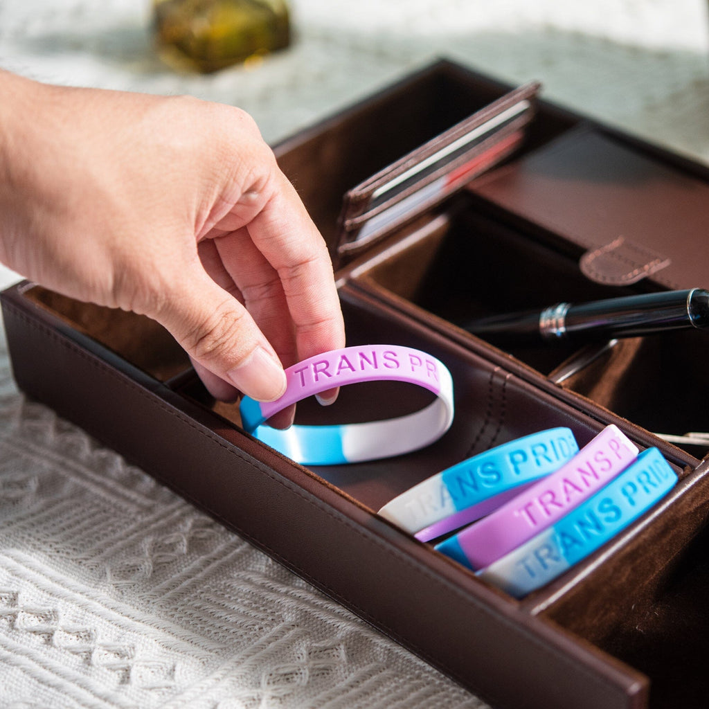 Transgender PRIDE Silicone Bracelets Wristbands, Trans Colored ...