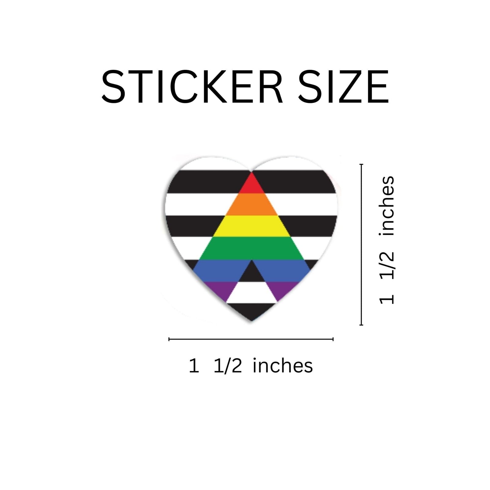 Heart Shaped Straight Ally Allies LGBTQ Gay Pride Stickers, LGBTQ Gay ...