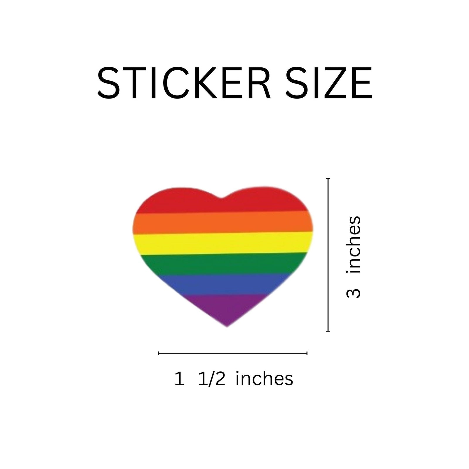 Bulk, Wholesale Rainbow Striped Heart Shaped Stickers, LGBTQ Gay Pride ...