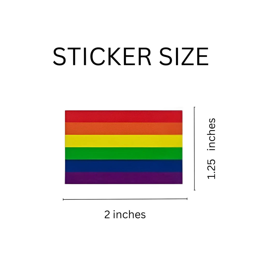 Rectangle Bulk Rainbow Flag Stickers, LGBTQ Gay Pride Awareness – We ...