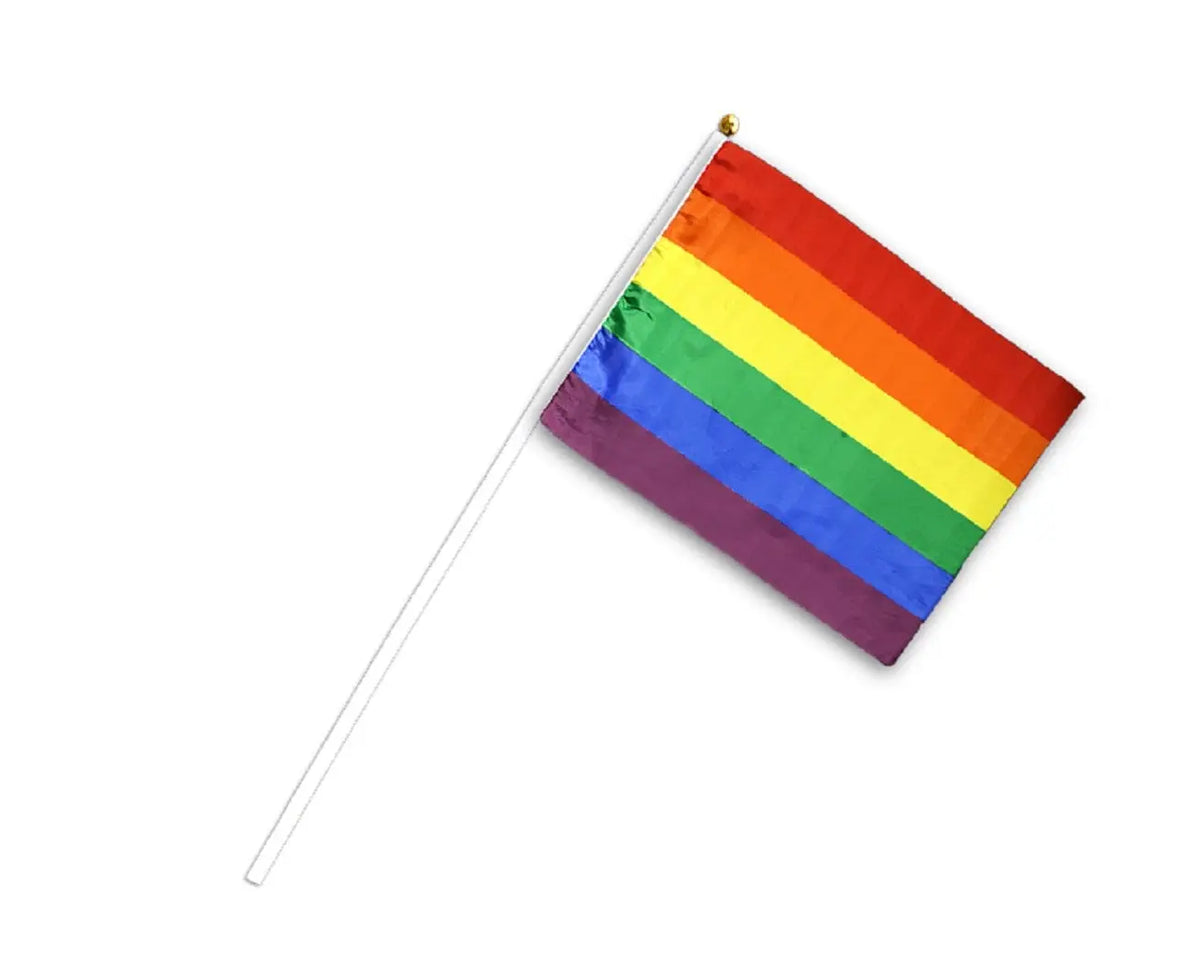 Small Rainbow Striped Flags on a Stick for PRIDE Parades, BULK PRIDE ...