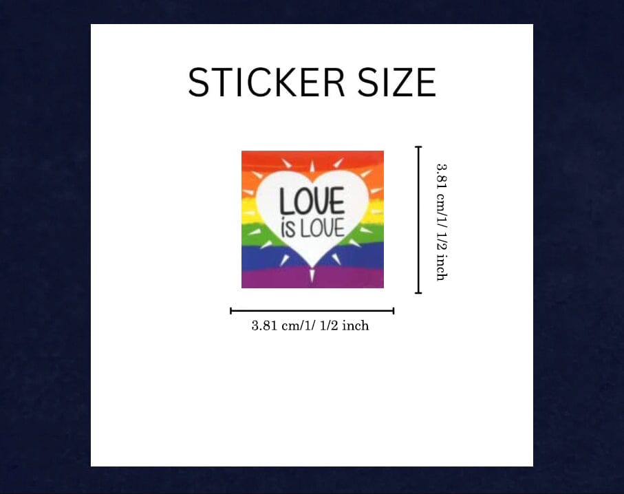 Square Bulk Rainbow Love is Love Heart Stickers, LGBTQ Gay Pride ...